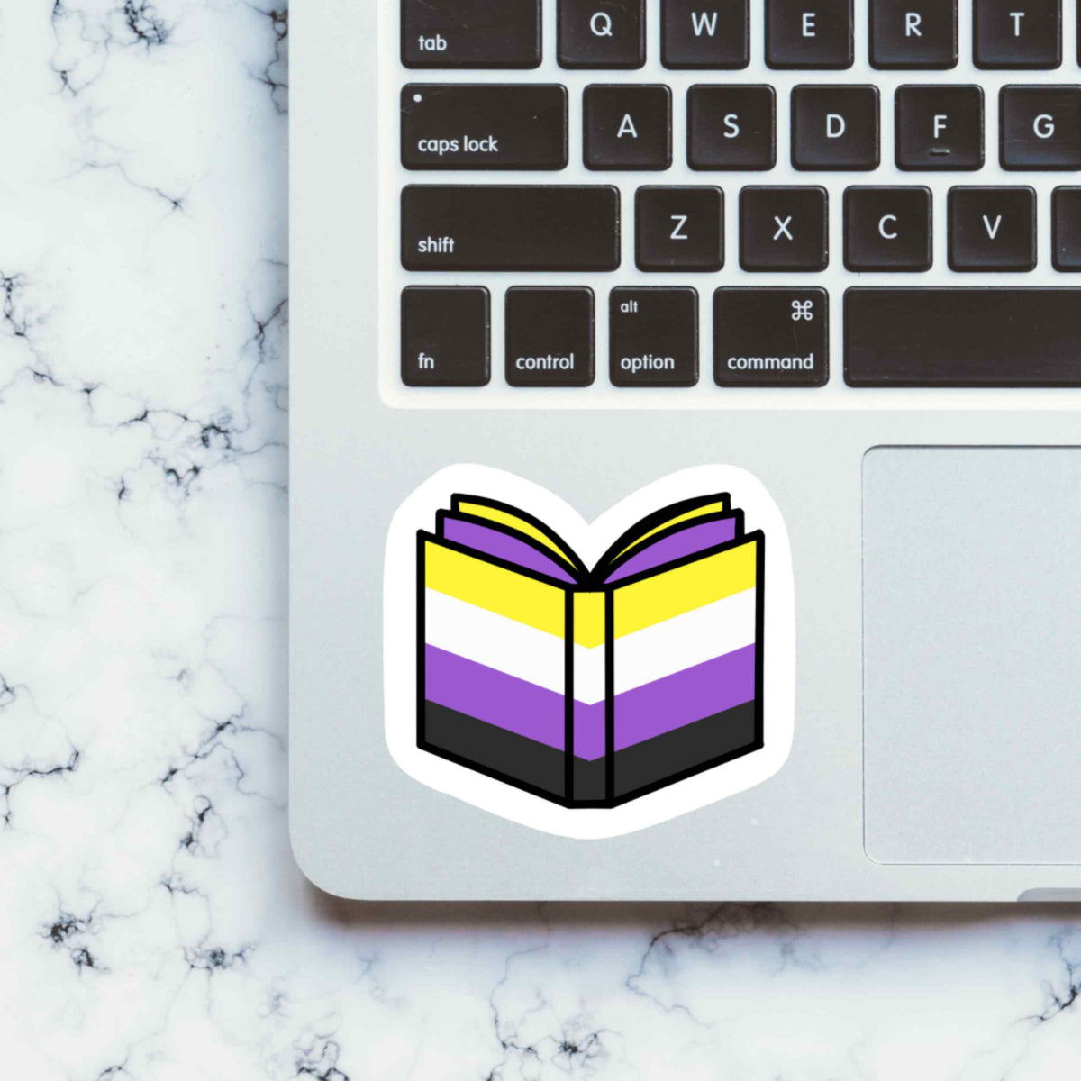 Non Binary Pride Flag Book Vinyl Sticker – Bookish&Spice